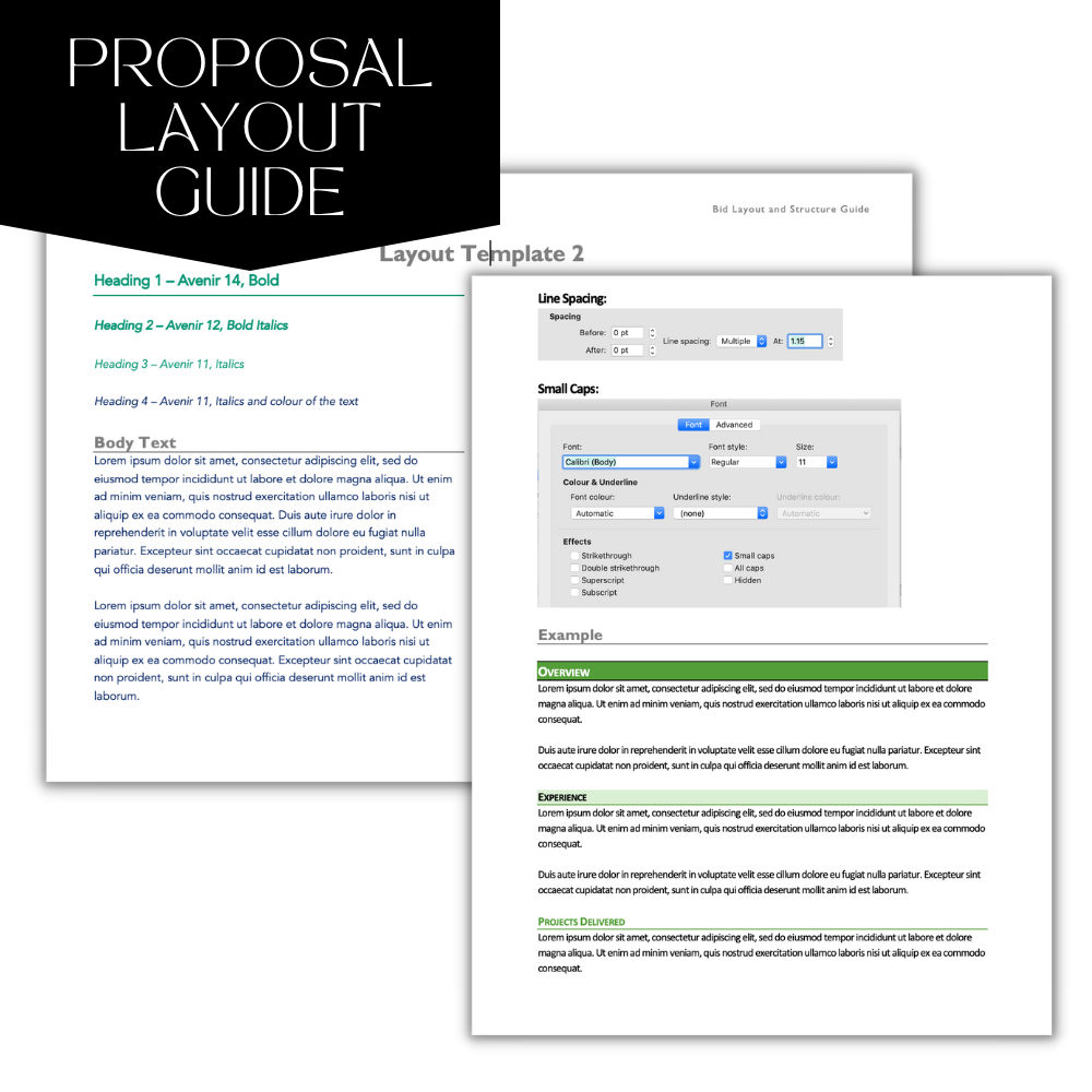 Proposal/Bid Layout - 3 x Designs Product Best Practice Bids